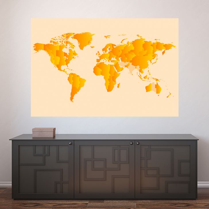 Painel Adesivo de Parede - Mapa Mundi - Mundo - 1380pnm