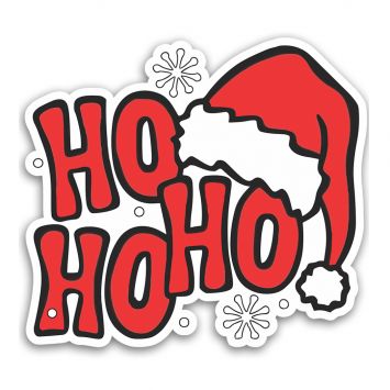 Placa Natal Papai Noel Enfeite Ho Ho Ho 27x30 cm