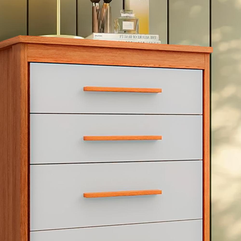 Cômoda Pequena 5 Gavetas Freijó Off White Elegance Batrol