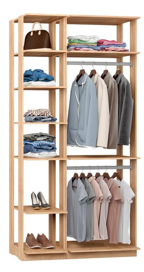 Closet Guarda Roupa 2 Cab. Linha Clothes
