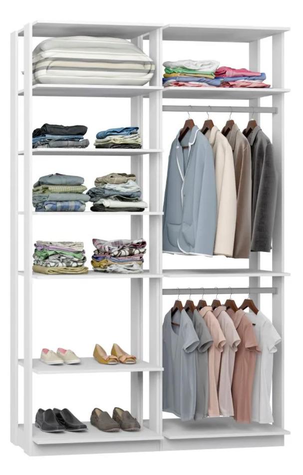 Closet Guarda Roupa 2 Cab. Linha Clothes