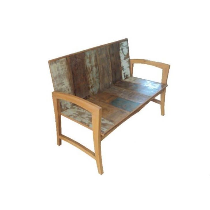 Banco Namoradeira Fantástico Em Madeira De Demolição - Cód 1850