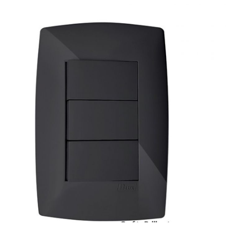 Cj Interruptor Triplo Simples 4X2 - Blux Home Grafite Cj Interruptor Triplo Simples 4X2 - Blux Home Grafite