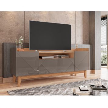 Rack Adria Cinza e Noce 158 cm