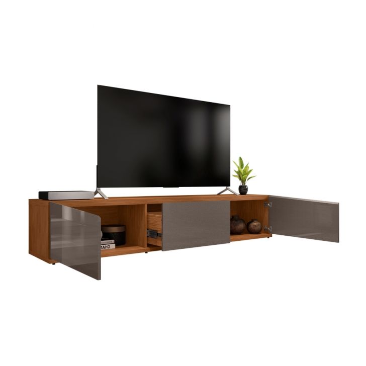 Rack para TV Mônaco com Gaveta Cinza Perola Noce