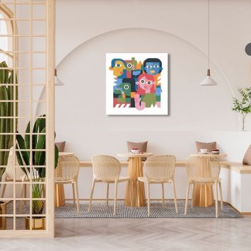 Quadro Cartoon Picasso Funny Head Two 86x86 Sem Moldura