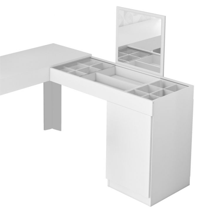 Escrivaninha Penteadeira Aouita com Espelho Preto