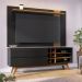 Rack e Painel para TV 70 Polegadas Igor Preto Fosco Noce Milano