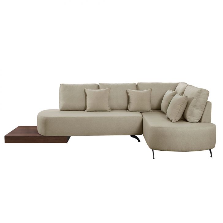 Sofá 4 Lugares Paris com Apoio Lateral Linho Creme