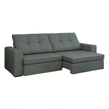 Sofá 5 Lugares Retrátil e Reclinável Flexforma Versalhes Veludo Cinza ...