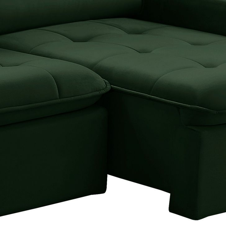 Sofá 2 Lugares Retrátil e Reclinável Atenas Veludo Verde