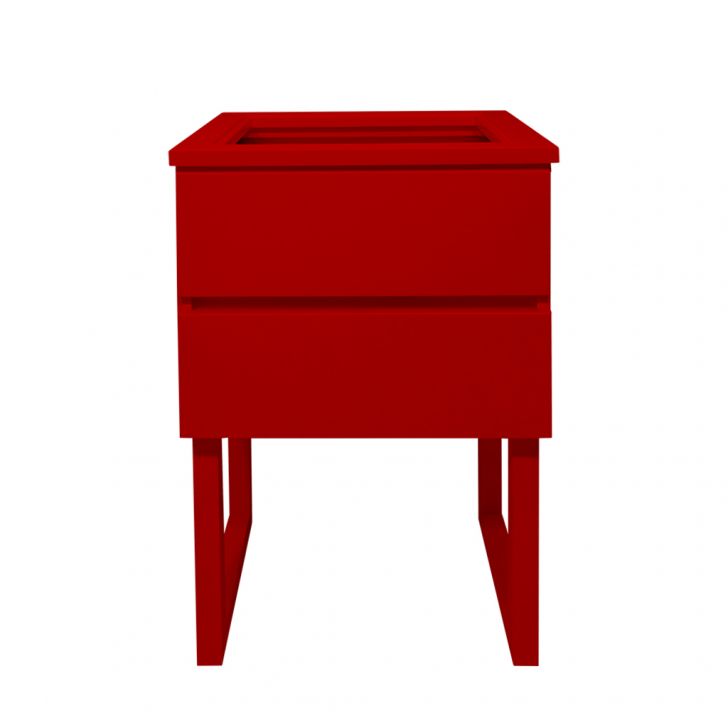 Mesa de Cabeceira Lateral de Apoio Penteadeira Square Vermelho Laca