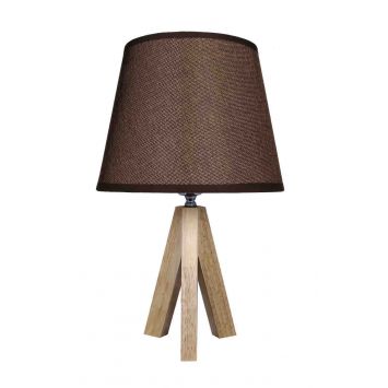 Abajur Luminária Rustica Marrom De Mesa 38cm Bivolt 110/220v