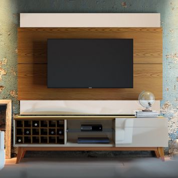 Painel Para TV 60 Polegadas Classic II Freijó com Off White