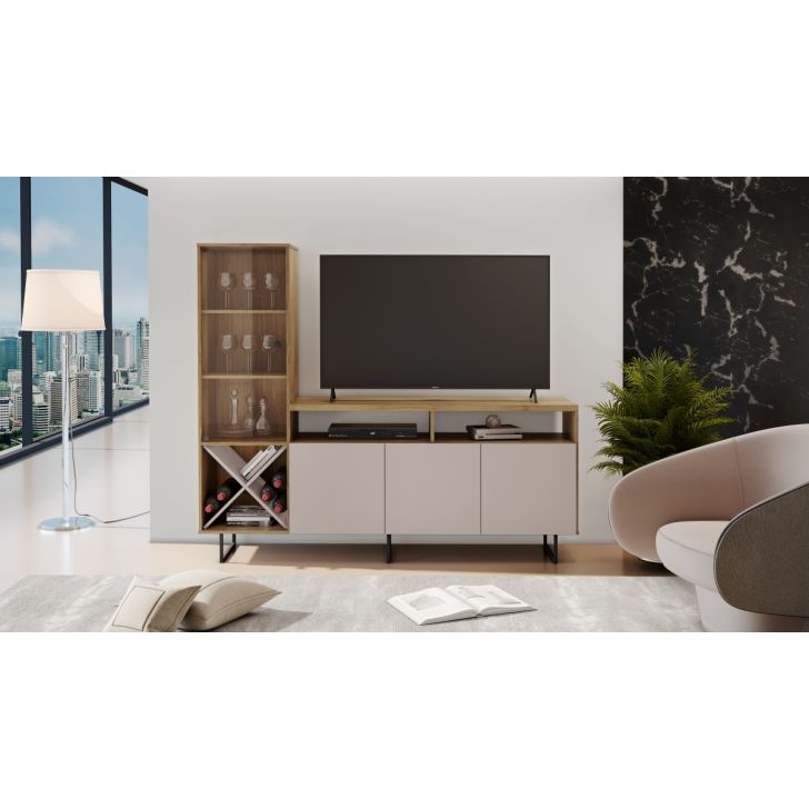 Rack para Tv até 55 Polegadas Luz Candian JCM Móveis Noronha/Off White