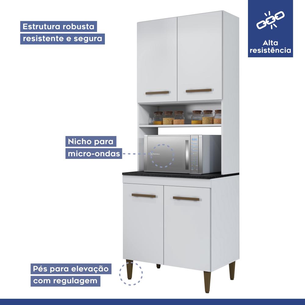 Cozinha Completa 12 Portas 3 Gavetas Atenas Branco