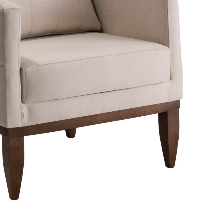 Poltrona Agatha Linho Marrom Claro