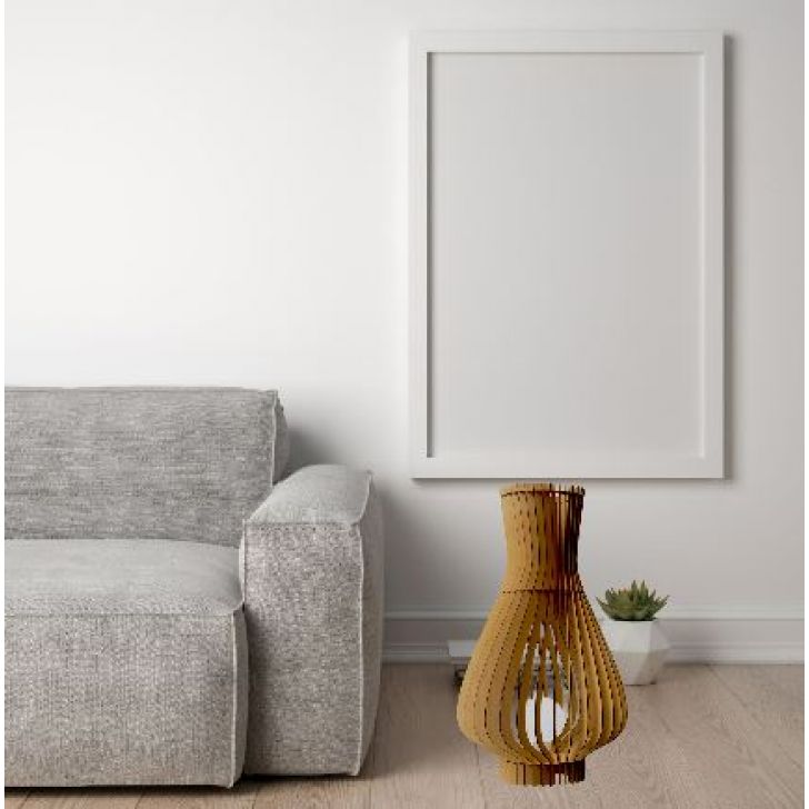 Abajur Grande de Chão Alexandra - Marrom