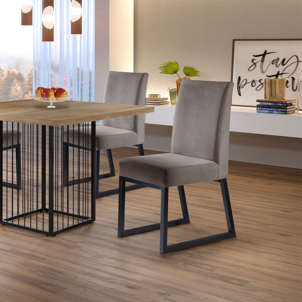 Conjunto com 2 Cadeiras Hera IV Cinza Escuro 98 cm