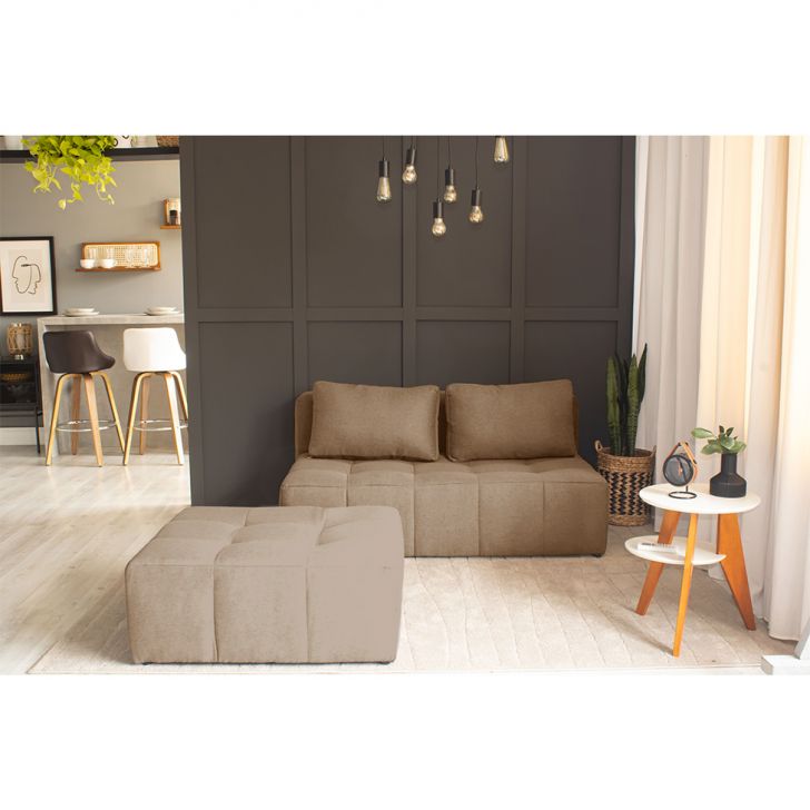 Puff Modular Soho Linho Bege