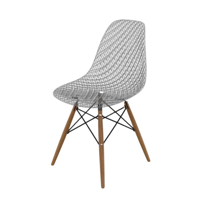 Cadeira Eames Maglia Fumê e Madeira