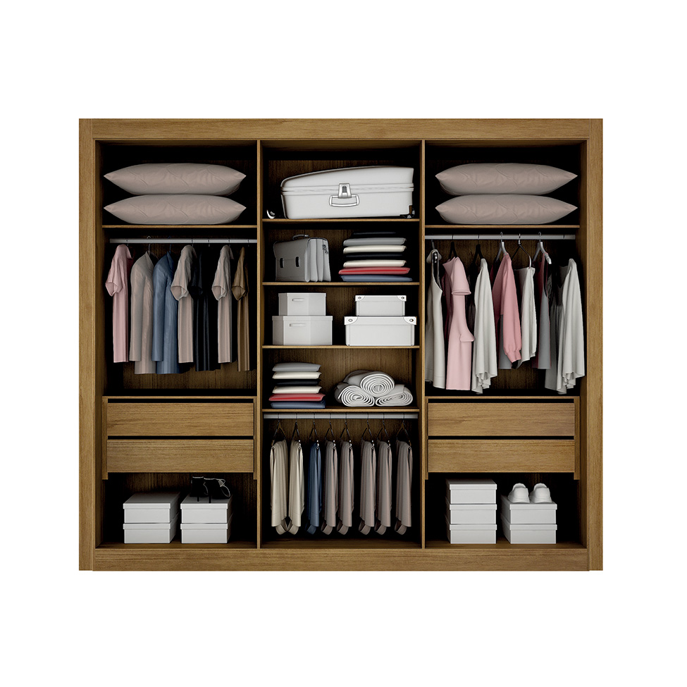 Guarda-Roupa Casal Milano 3 PT 4 GV Freijó