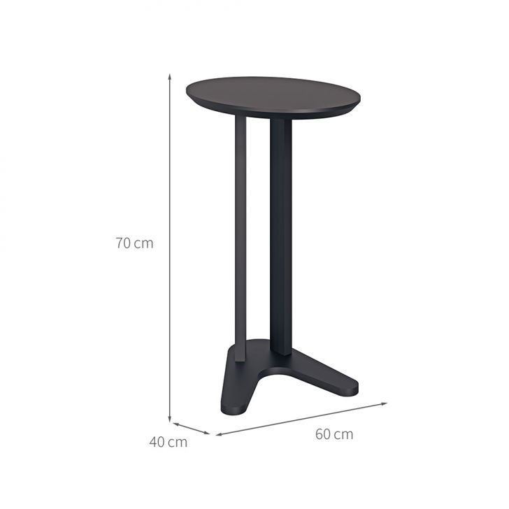 Mesa Lateral Oval Simon Preta