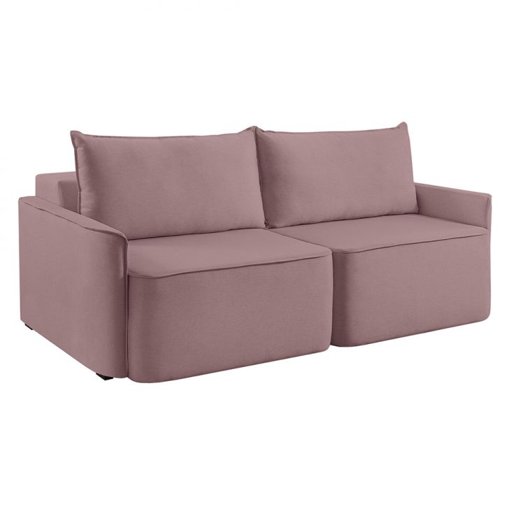 Sofá 2 Lugares Retrátil Moon Linho Rosa 160 cm