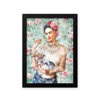 Quadro Frida Gato 23X33