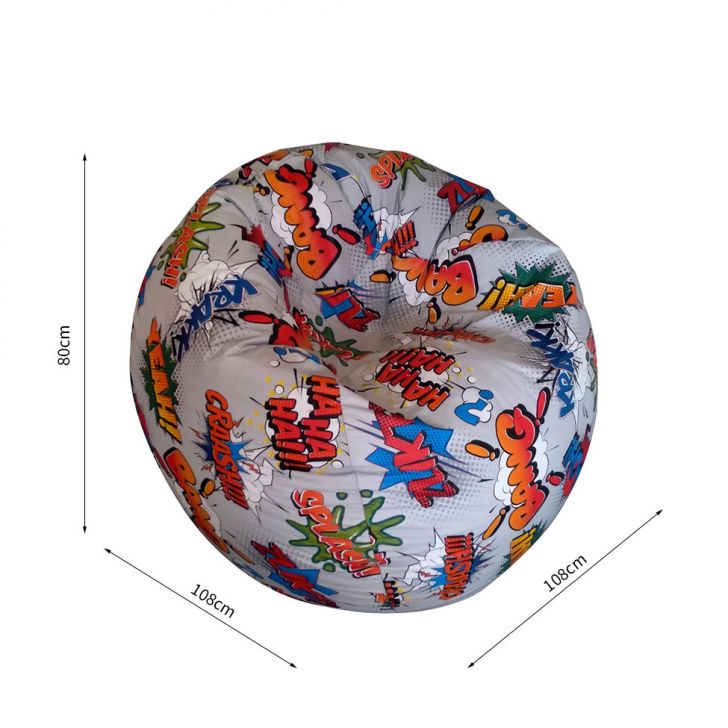 Puff Redondo Quadrinhos Colorido