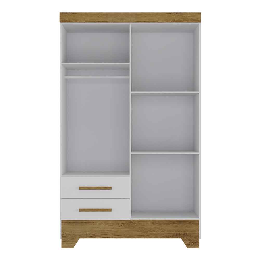 Guarda Roupa Infantil Colorir 4 Portas 2 Gavetas Branco/ Nature - Moville