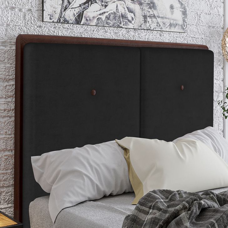 Cabeceira Queen 158 cm Lizz Veludo Preto Soon