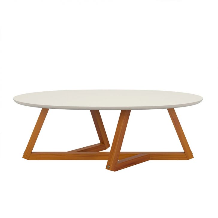 Mesa de Centro Classic Off White e Madeira