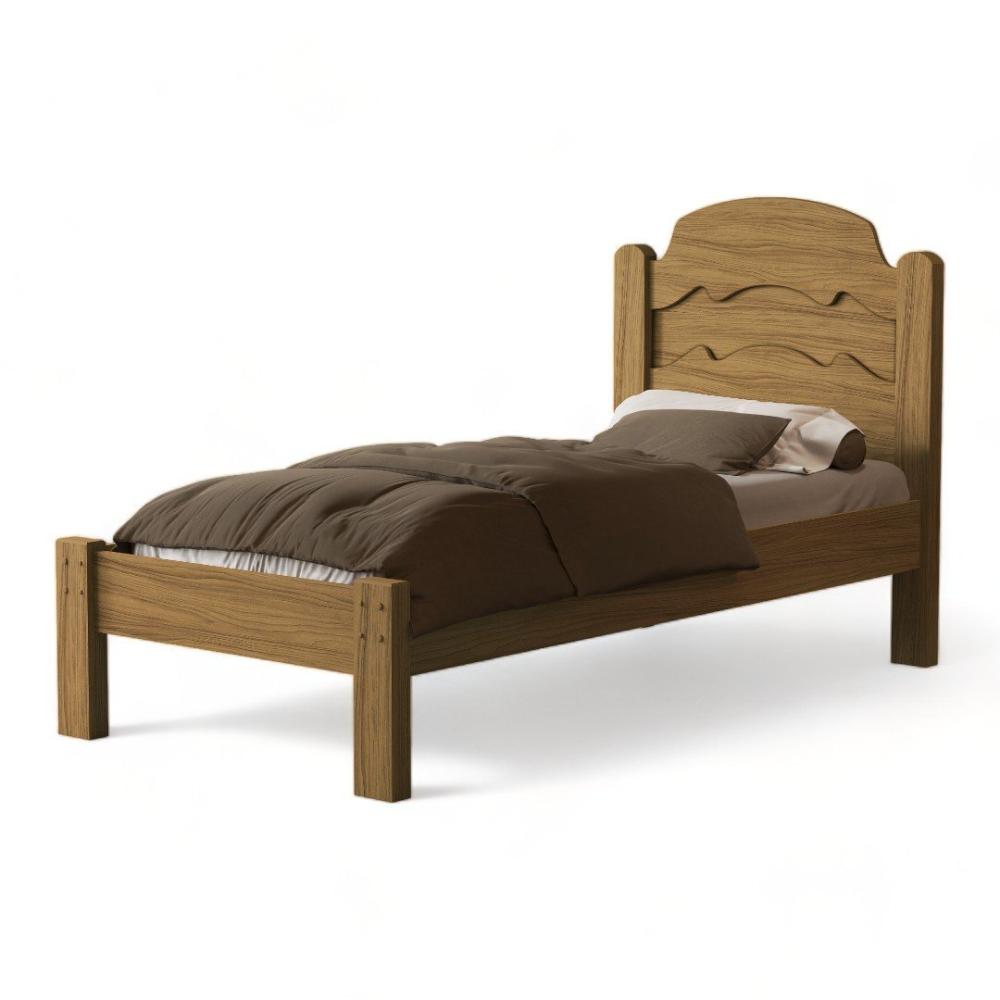 Cama Íris Solteiro Freijó Com Colchão Cambel