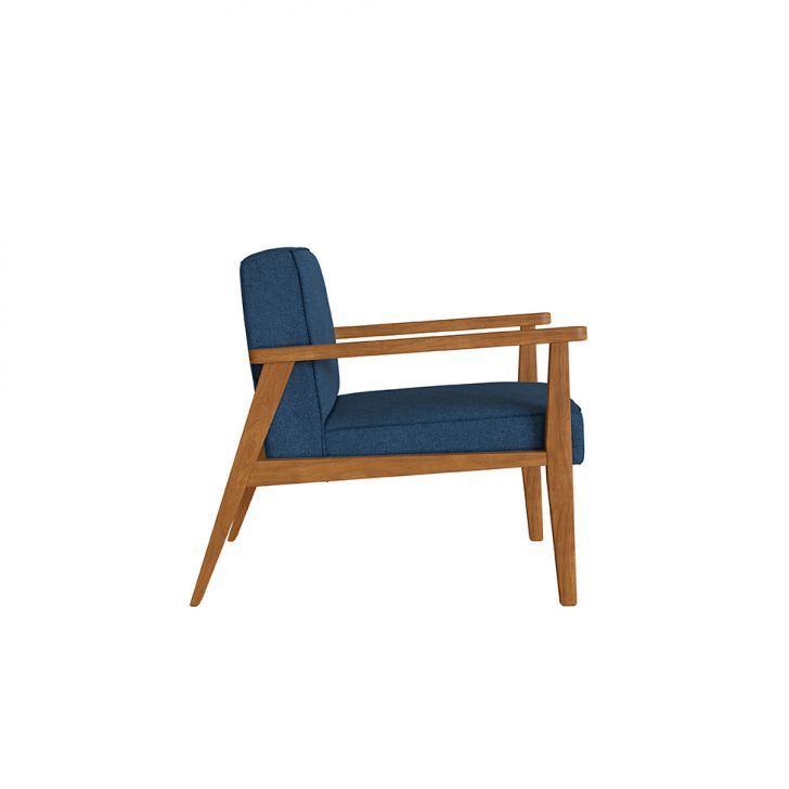 Poltrona Julia Poliéster Azul Marinho e Nogueira