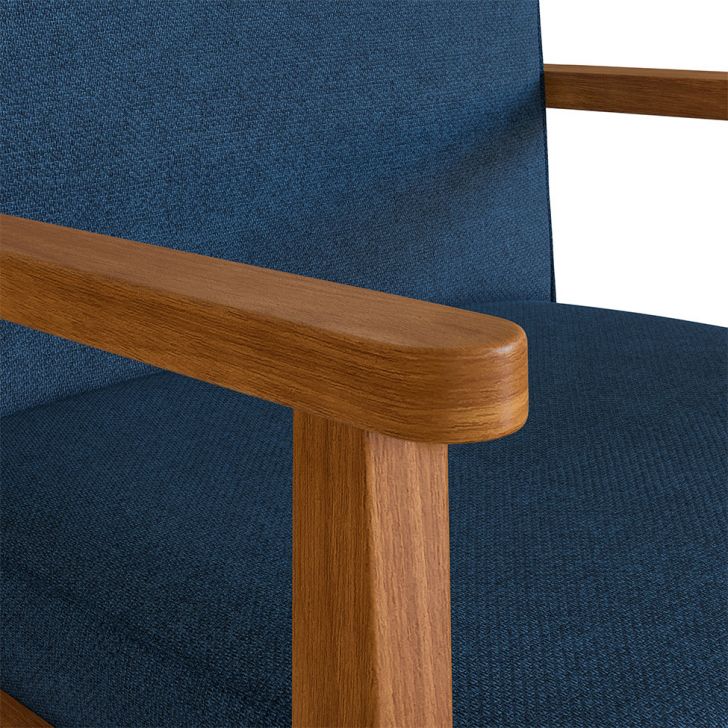 Poltrona Julia Poliéster Azul Marinho e Nogueira