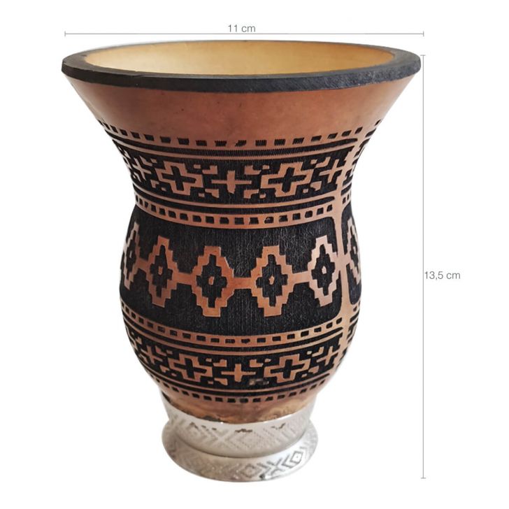 Cuia De Chimarrão Tererê Artesanal Cuia De Porongo Natural Com Pé ...