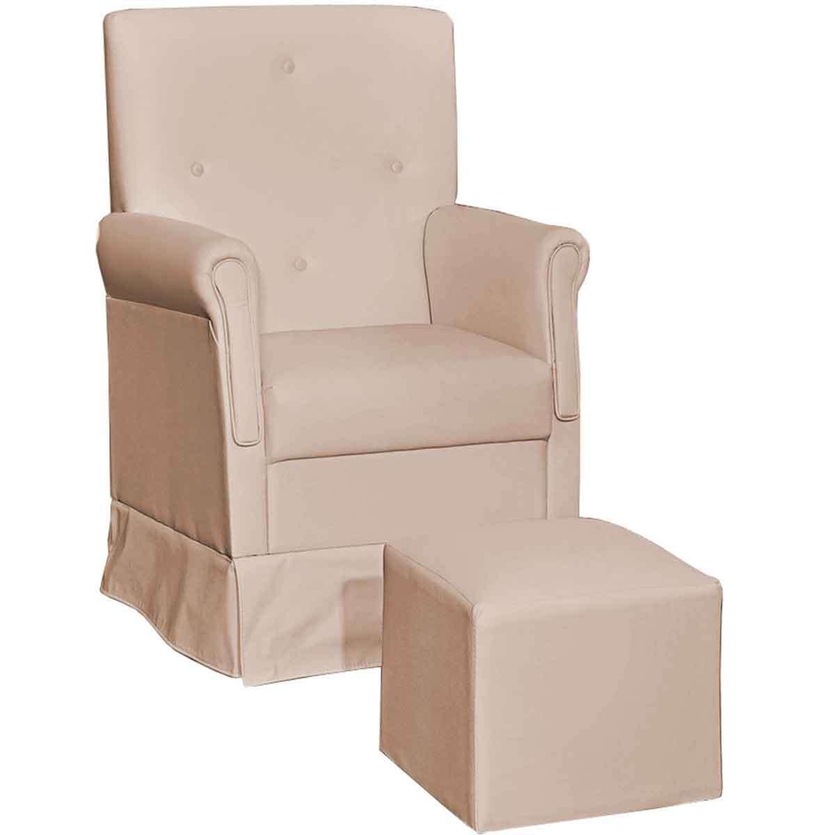 Poltrona de Amamentação Balanço com Puff Sandy Corino Bege