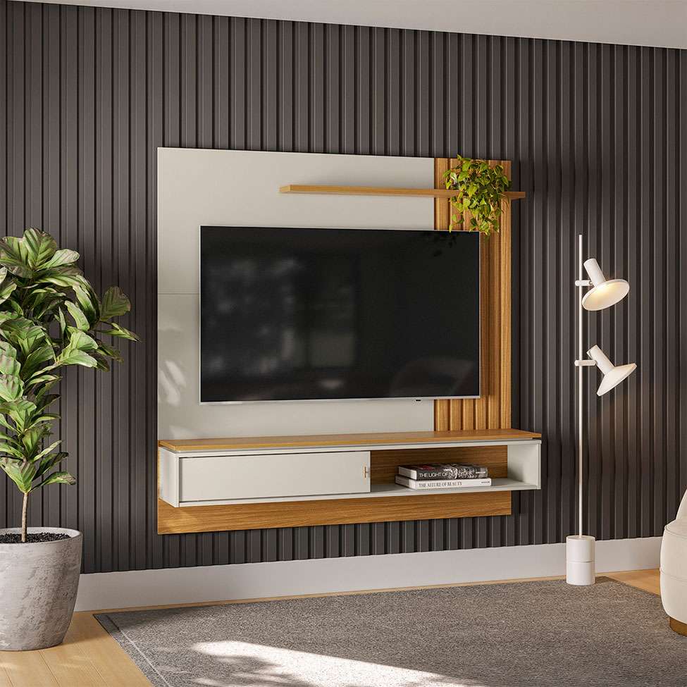 Painel para TV até 65 Polegadas Servilha 1 PT Nature e Off White