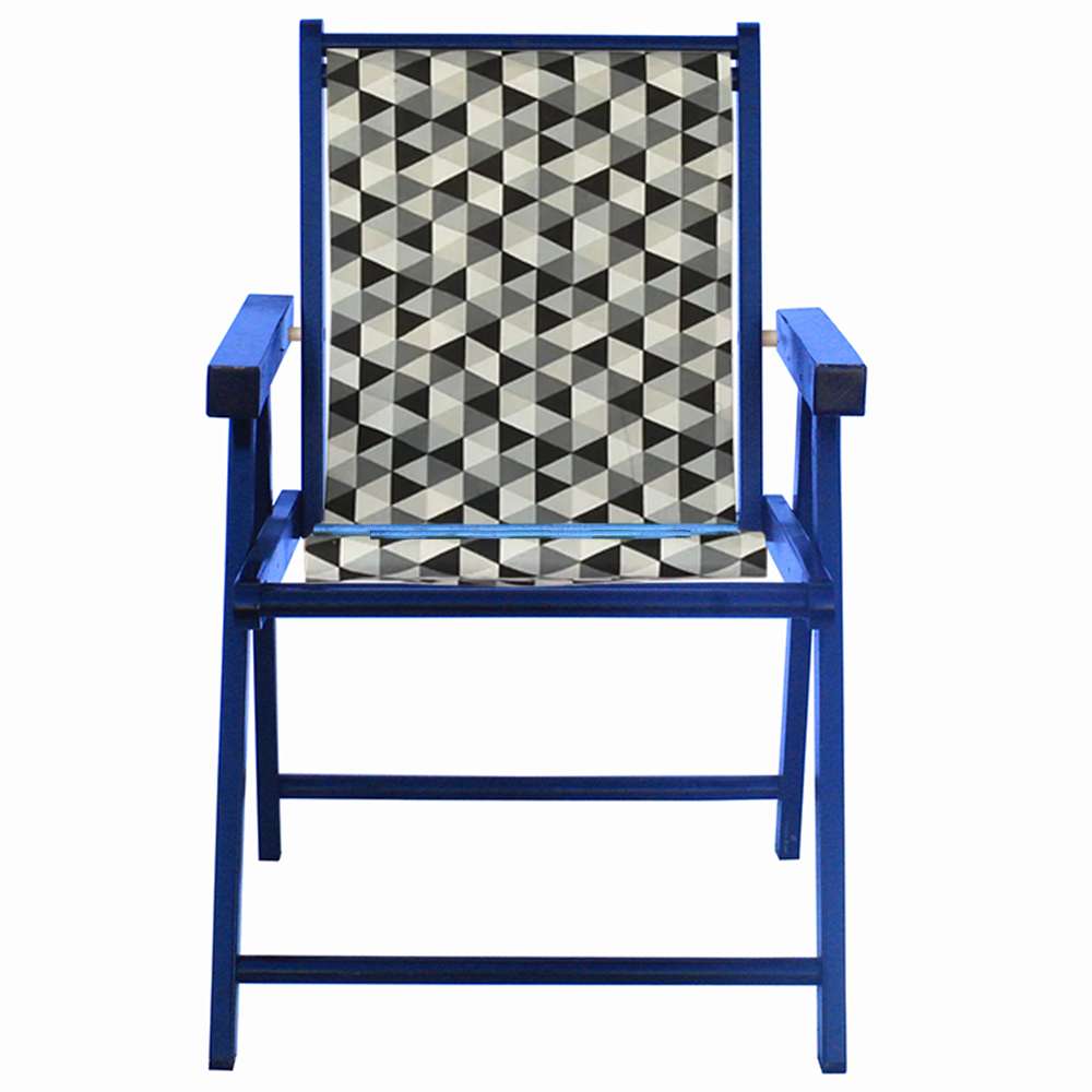 Cadeira Praia Dobrável em Madeira Black-Triang Preto