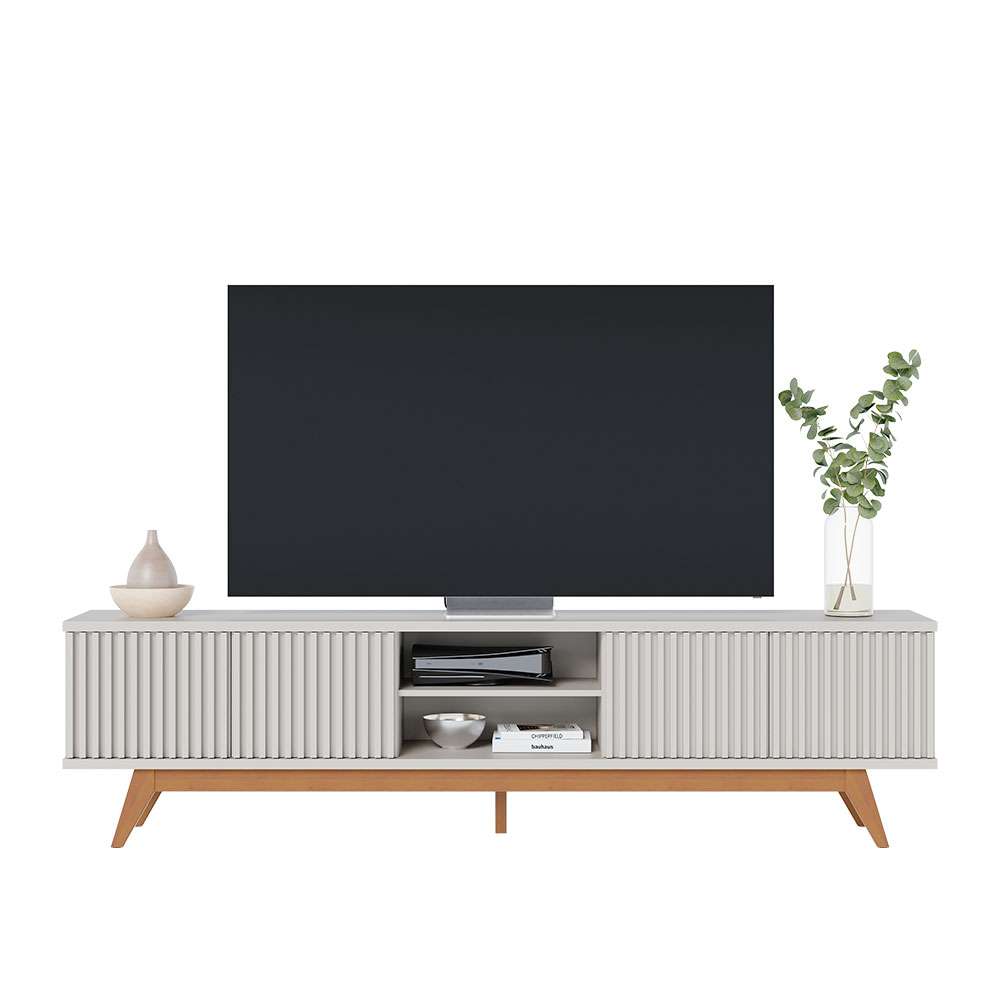 Rack Fortaleza Off White e Freijó 218 cm