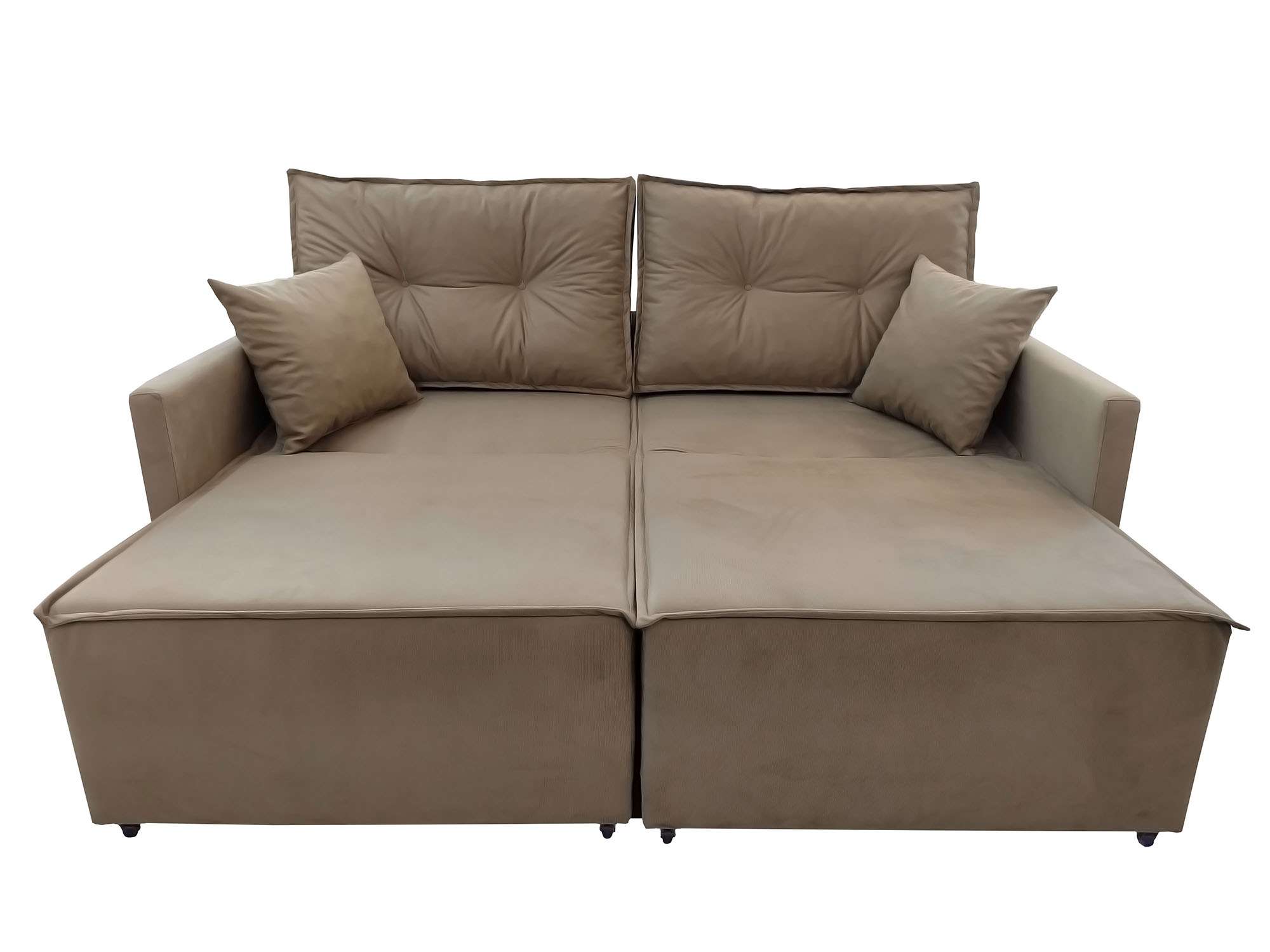 Sofá Cama 2 Metros (Sem Caixa) - Dupla Camada D33 - Suede Bege